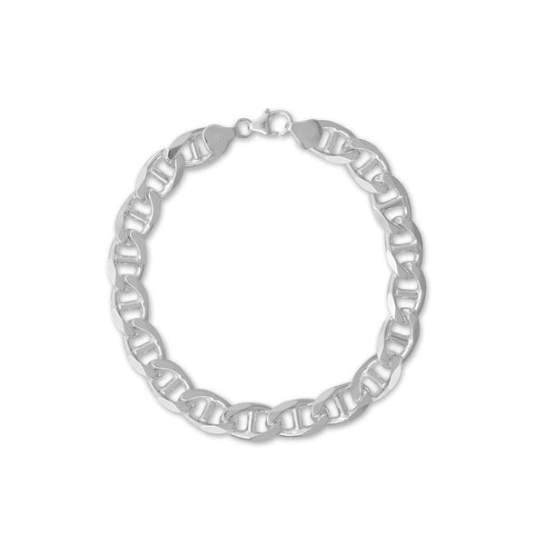 8" 220 Flat Marina Chain Bracelet - Wholesale Silver Jewelry - Silver ...