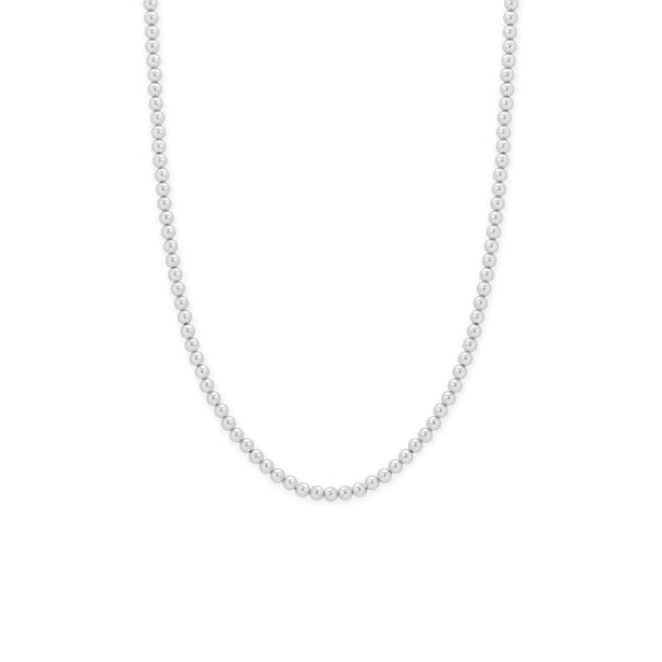 16" + 2" 4mm Silver Bead Necklace - Wholesale Silver Jewelry - Silver ...