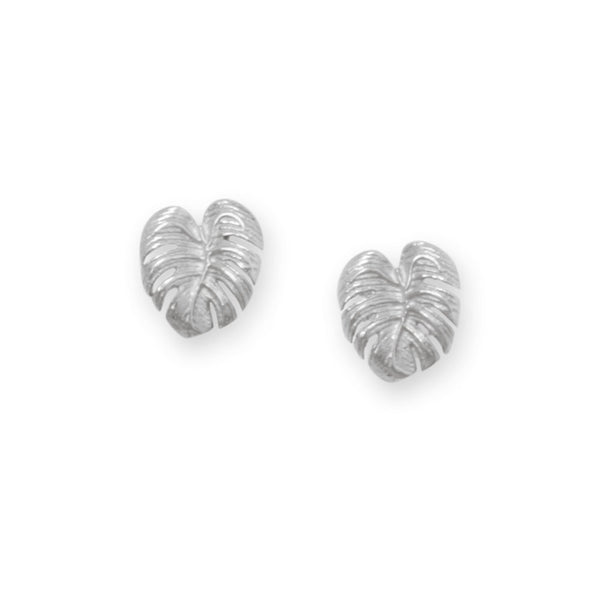 Palm Leaf Stud Earrings - Wholesale Silver Jewelry - Silver Stars ...