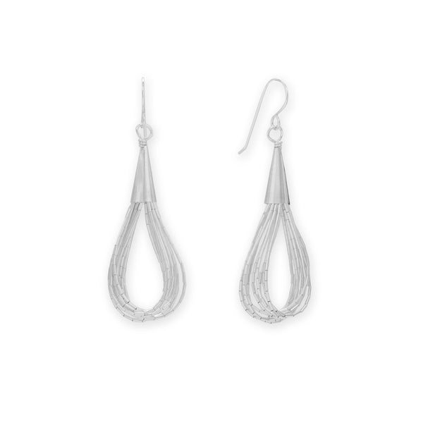 10 Strand Liquid Silver Loop Earrings - Wholesale Silver Jewelry ...