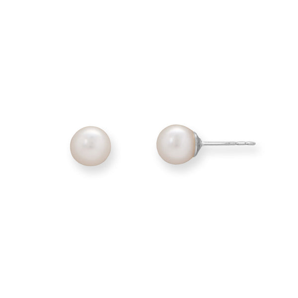 4.5mm Cultured Freshwater Pearl Earrings - Wholesale Silver Jewelry ...