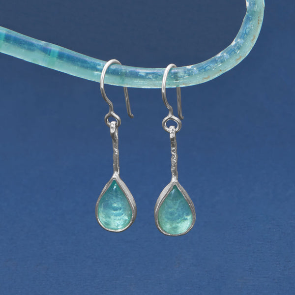 Pear Drop Ancient Roman Glass Earrings - Wholesale Silver Jewelry ...