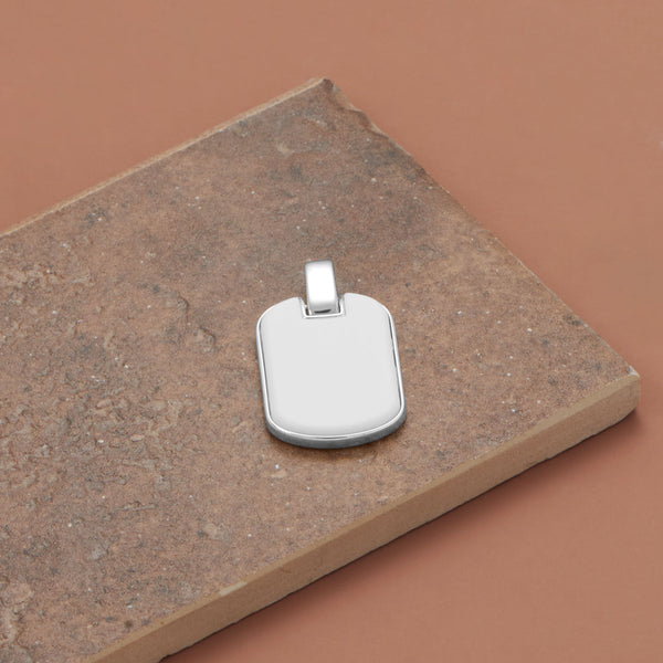 Mineralite Dog Tag Pendant - Wholesale Silver Jewelry - Silver Stars ...