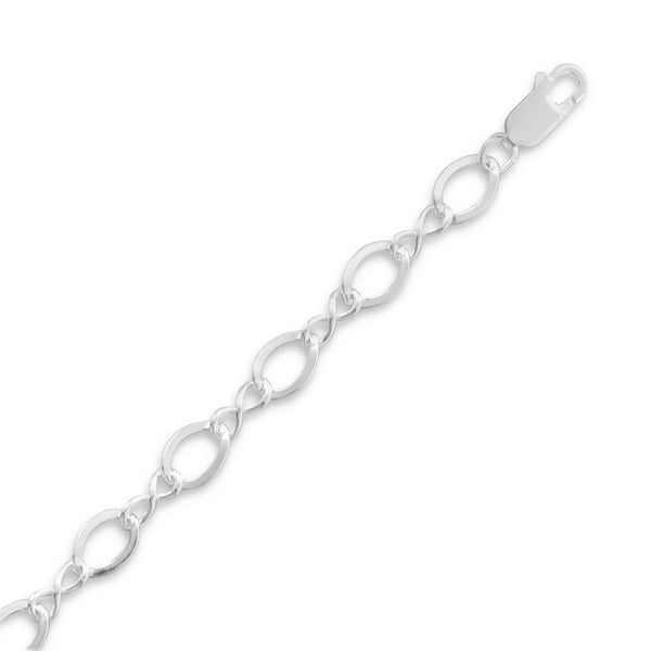Polished Figure 8 Charm Bracelet - Wholesale Silver Jewelry - Silver ...
