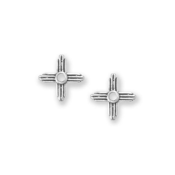 Zia Symbol Stud Earrings - Wholesale Silver Jewelry - Silver Stars ...