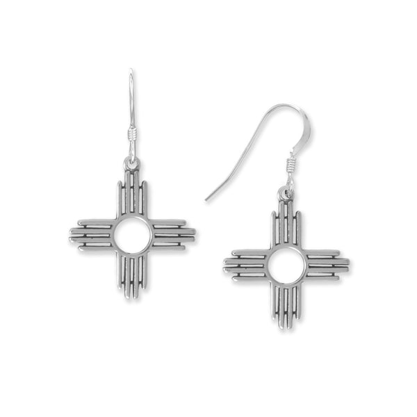 Zia Symbol French Wire Earrings - Wholesale Silver Jewelry - Silver ...